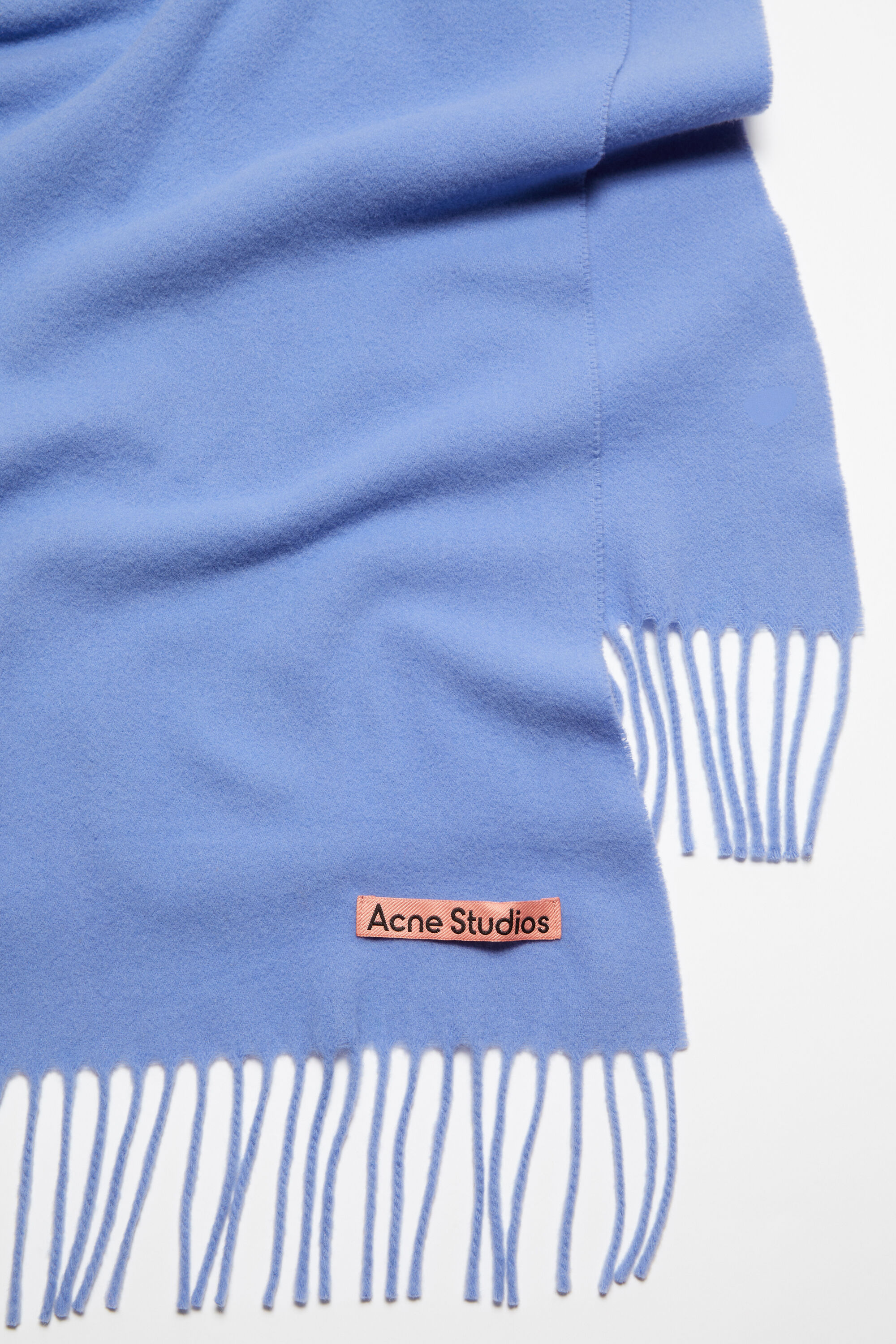 Acne Studios - Fringe wool scarf - Narrow - Sweet blue