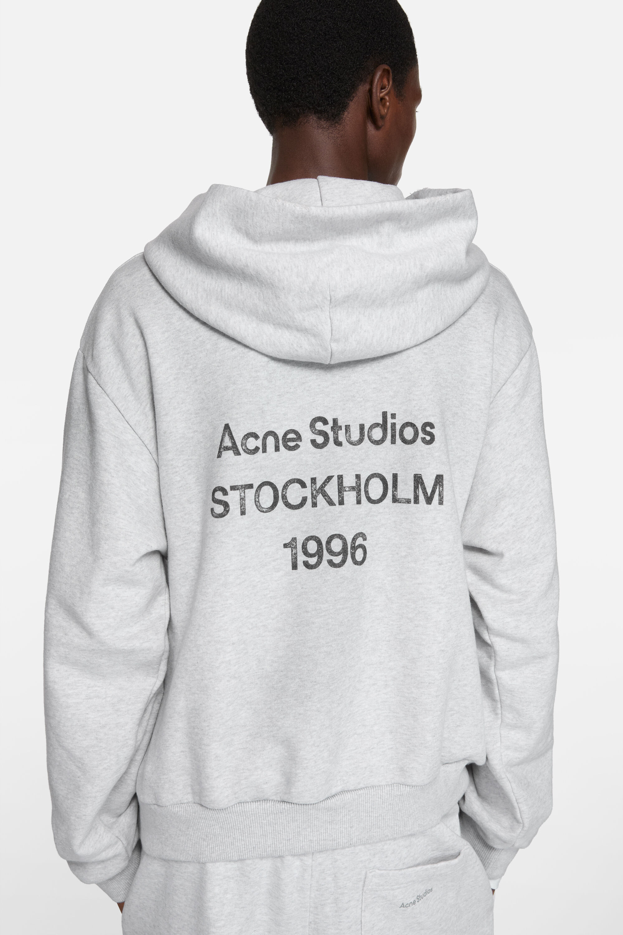 Acne Studios - Logo hooded sweater - Pale Grey Melange