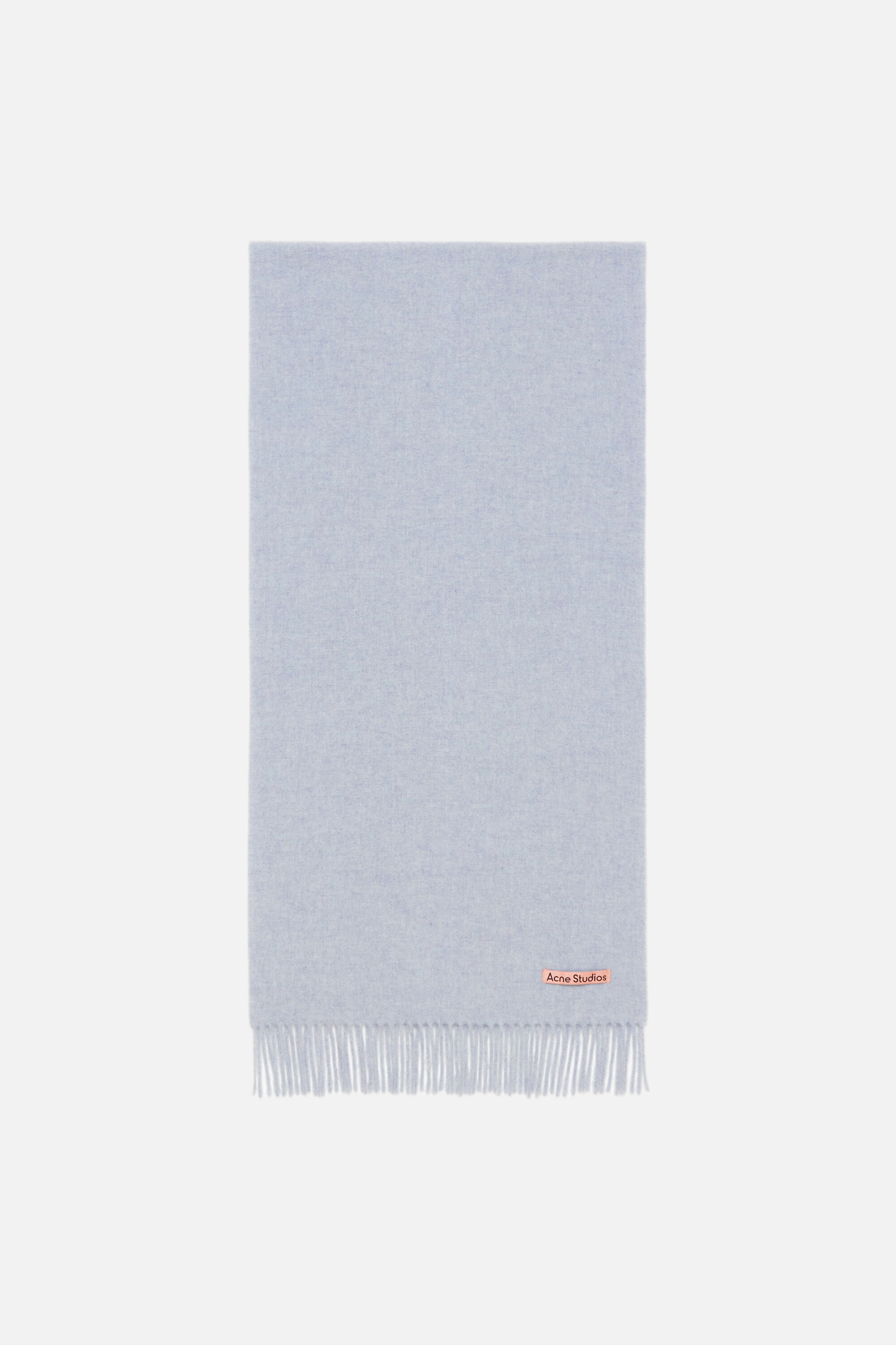 Acne Studios - Fringe wool scarf – Narrow - Powder blue mélange