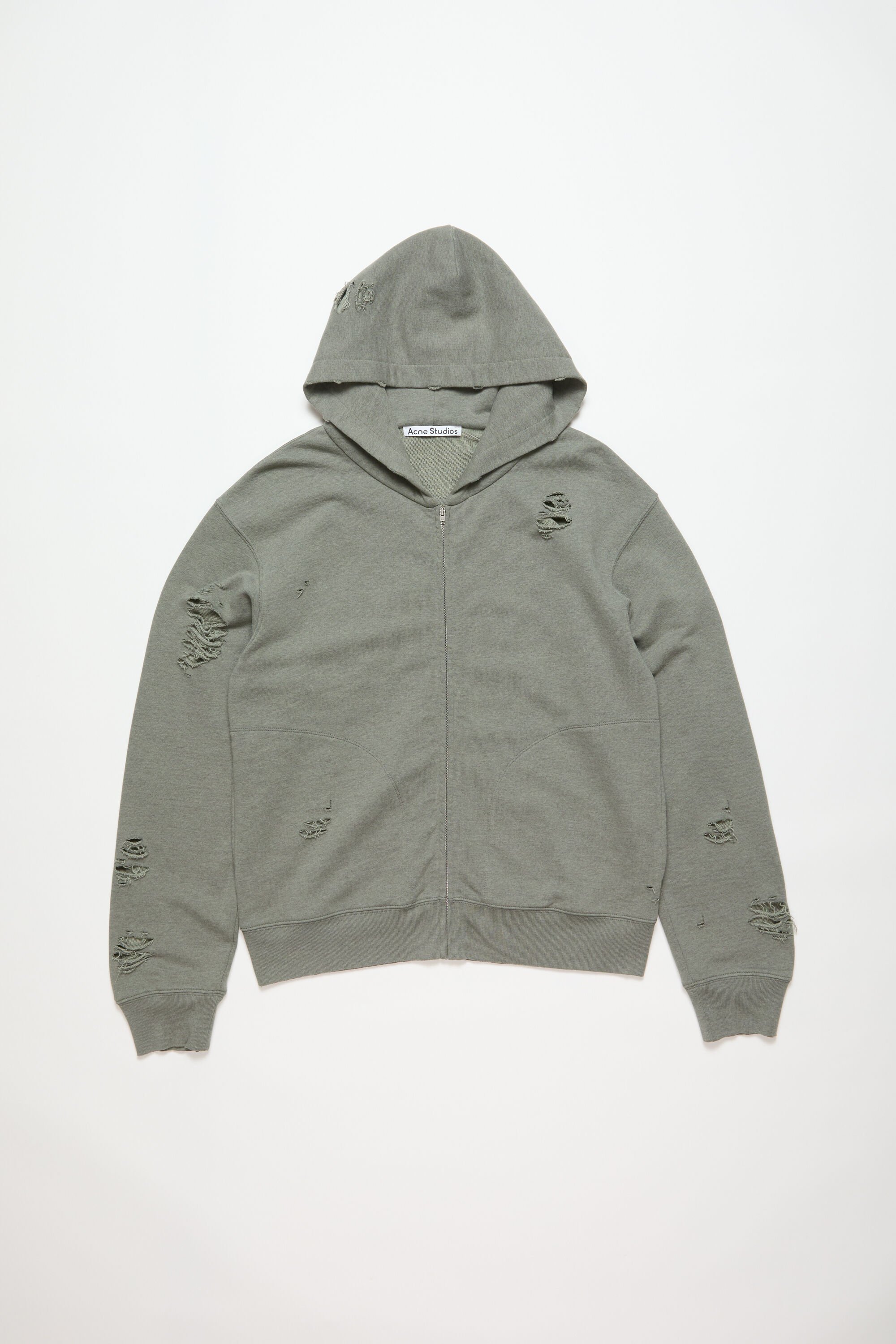 Acne Studios - Hooded zipper sweater - Moss Green