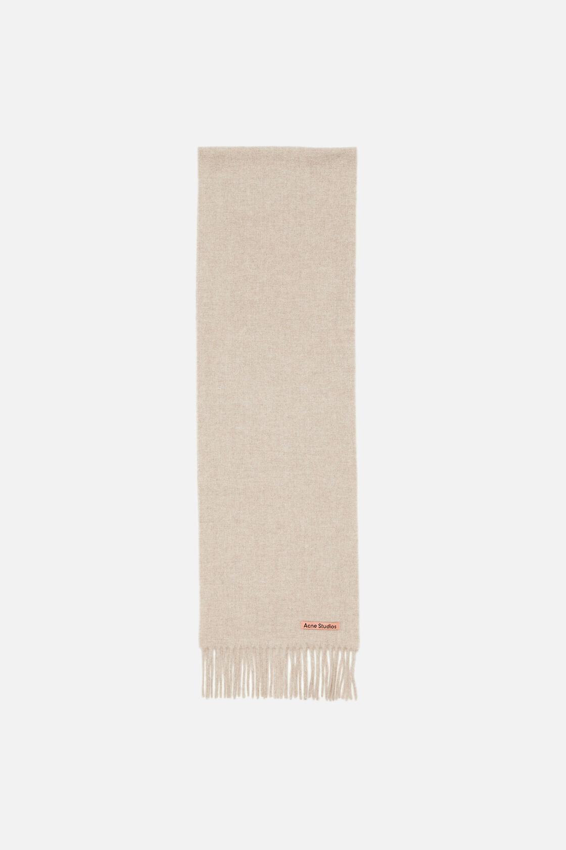 Acne Studios - Fringe wool scarf - skinny - Oatmeal melange