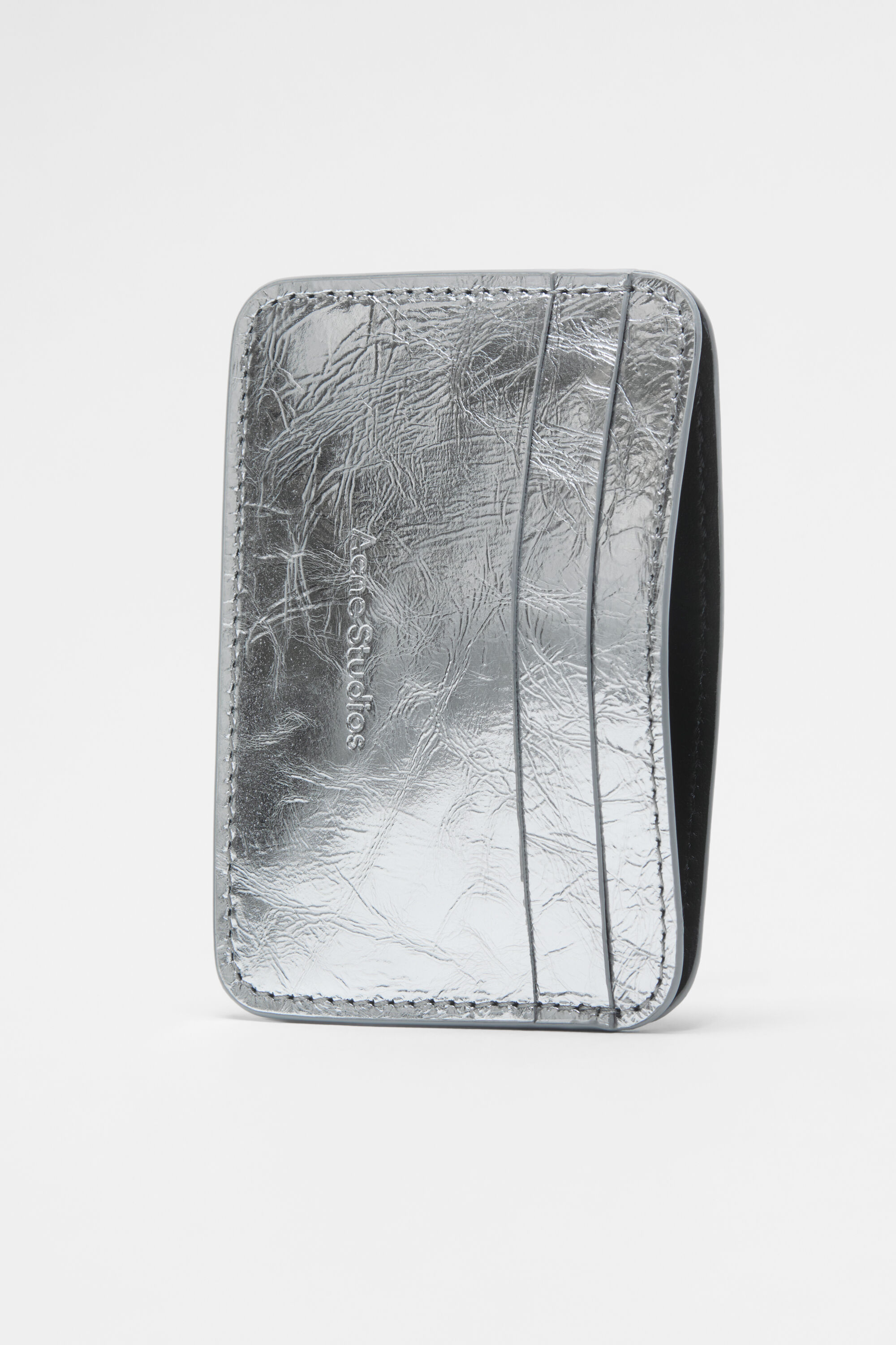 Acne Studios - Leather card holder - Silver