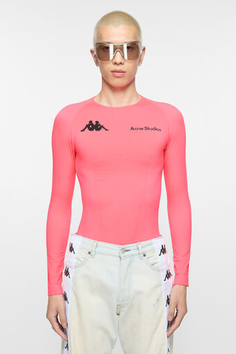 Acne Studios - Long sleeve logo t-shirt - Acne Studios x Kappa - Neon Pink
