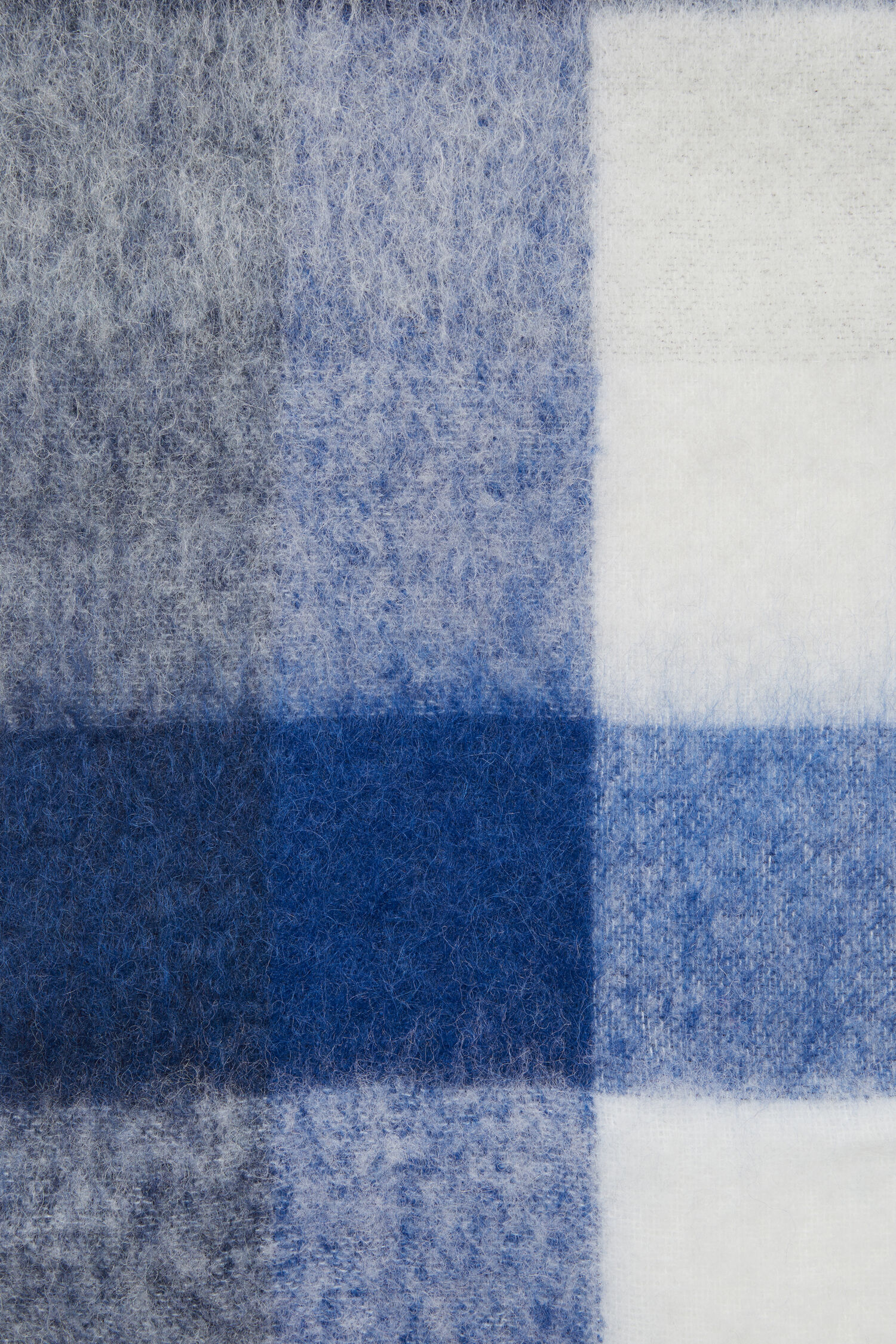 Acne Studios - Mohair checked scarf - White/grey/royal blue