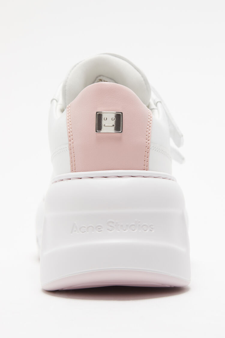 Acne Studios - Velcro strap platform sneakers - Optic white/pink