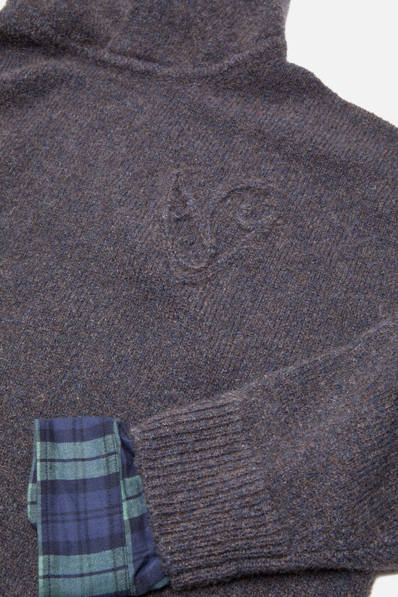 Acne Studios - Layered wool hoodie - Graphite grey