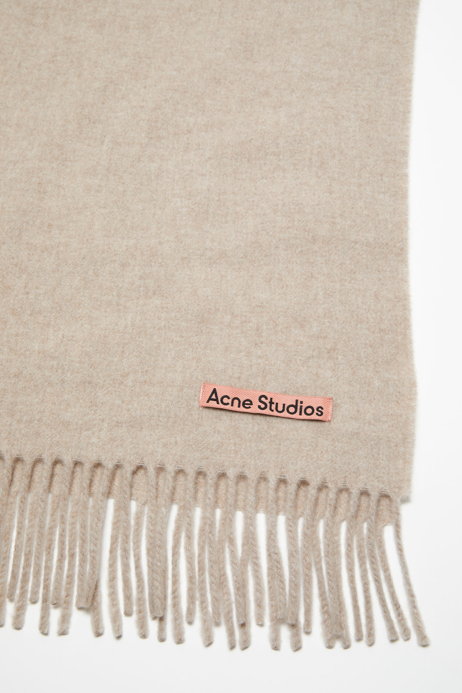 Acne Studios - Fringe wool scarf - oversized - Oatmeal melange