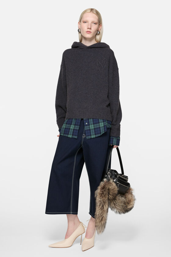 Acne Studios - Layered wool hoodie - Graphite grey