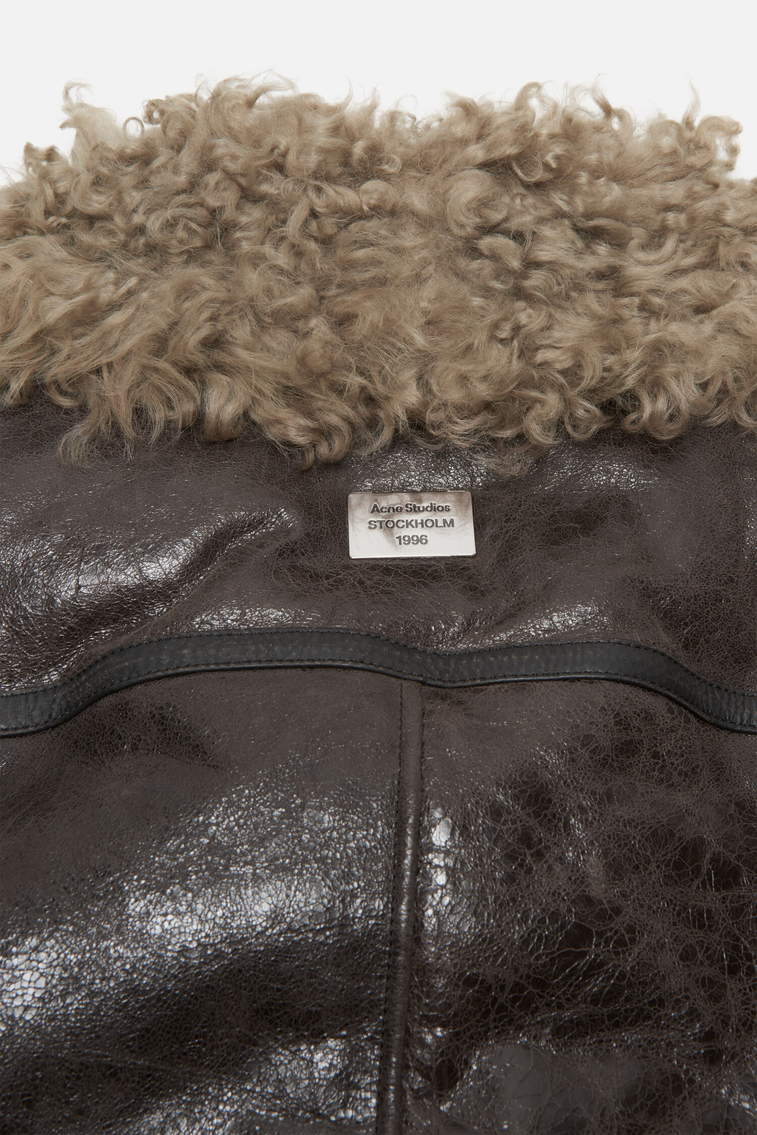 Acne Studios - Leather shearling jacket - Dark grey