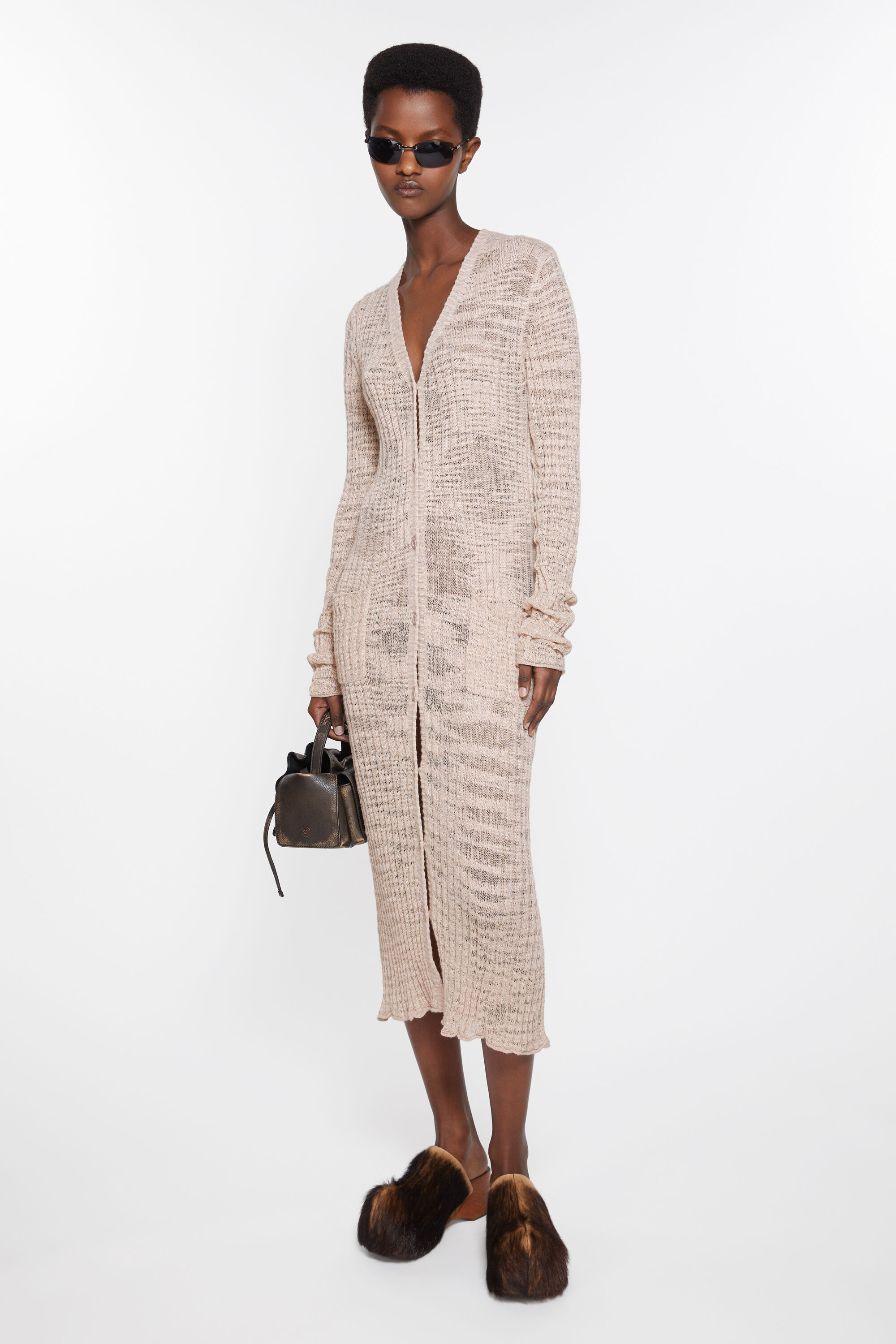 Acne Studios - ワイドリブカーディガン - ダスティピンク