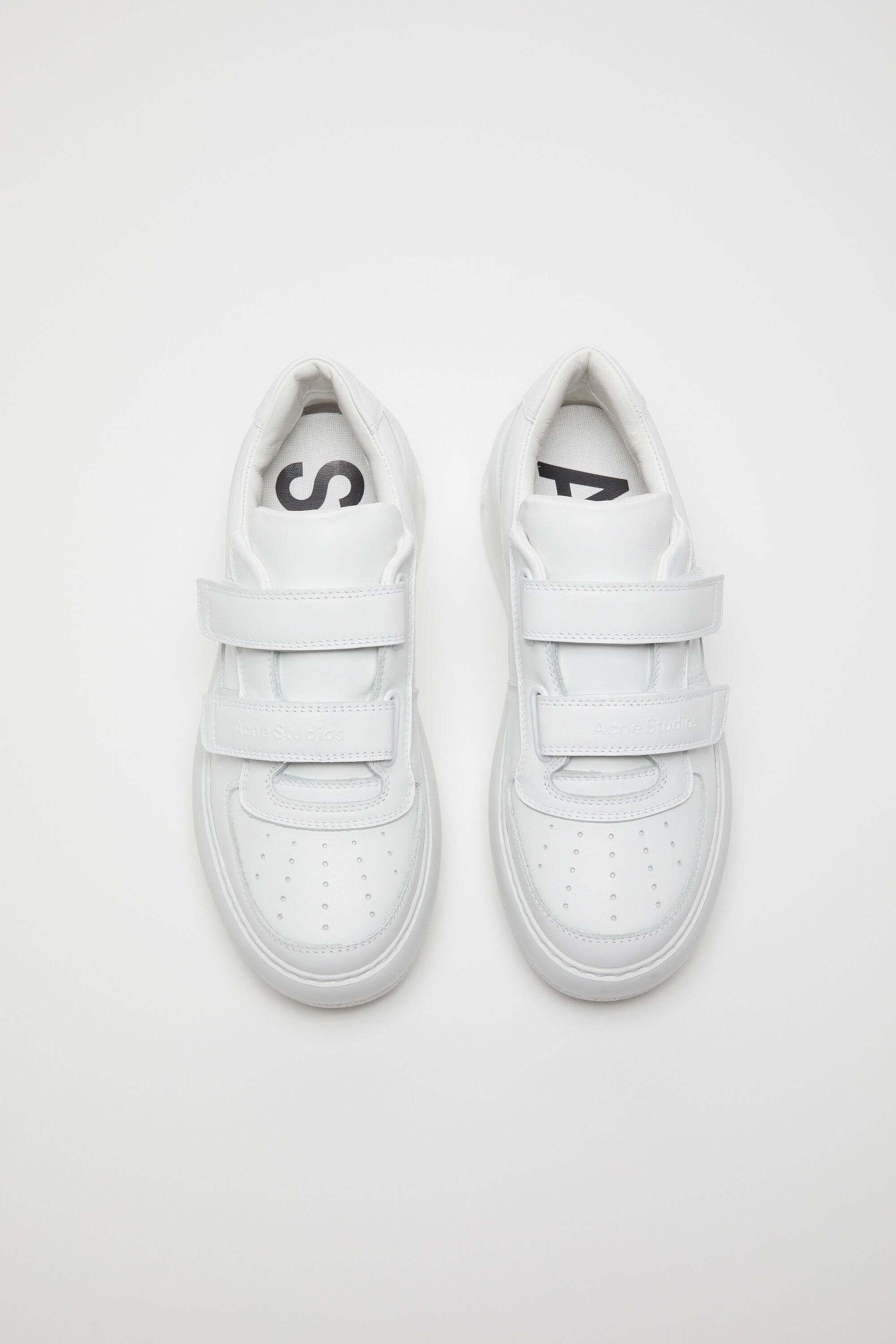 Acne Studios - Velcro strap platform sneakers - Optic white/optic white
