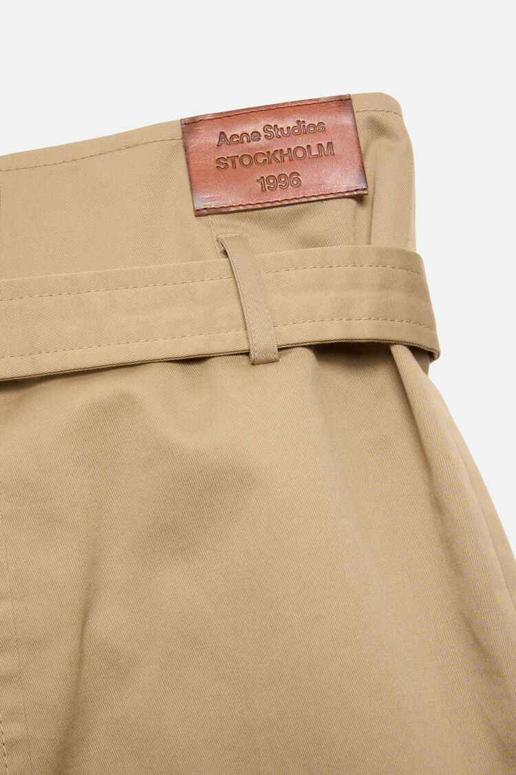 Acne Studios - Belted twill skirt - Mud beige