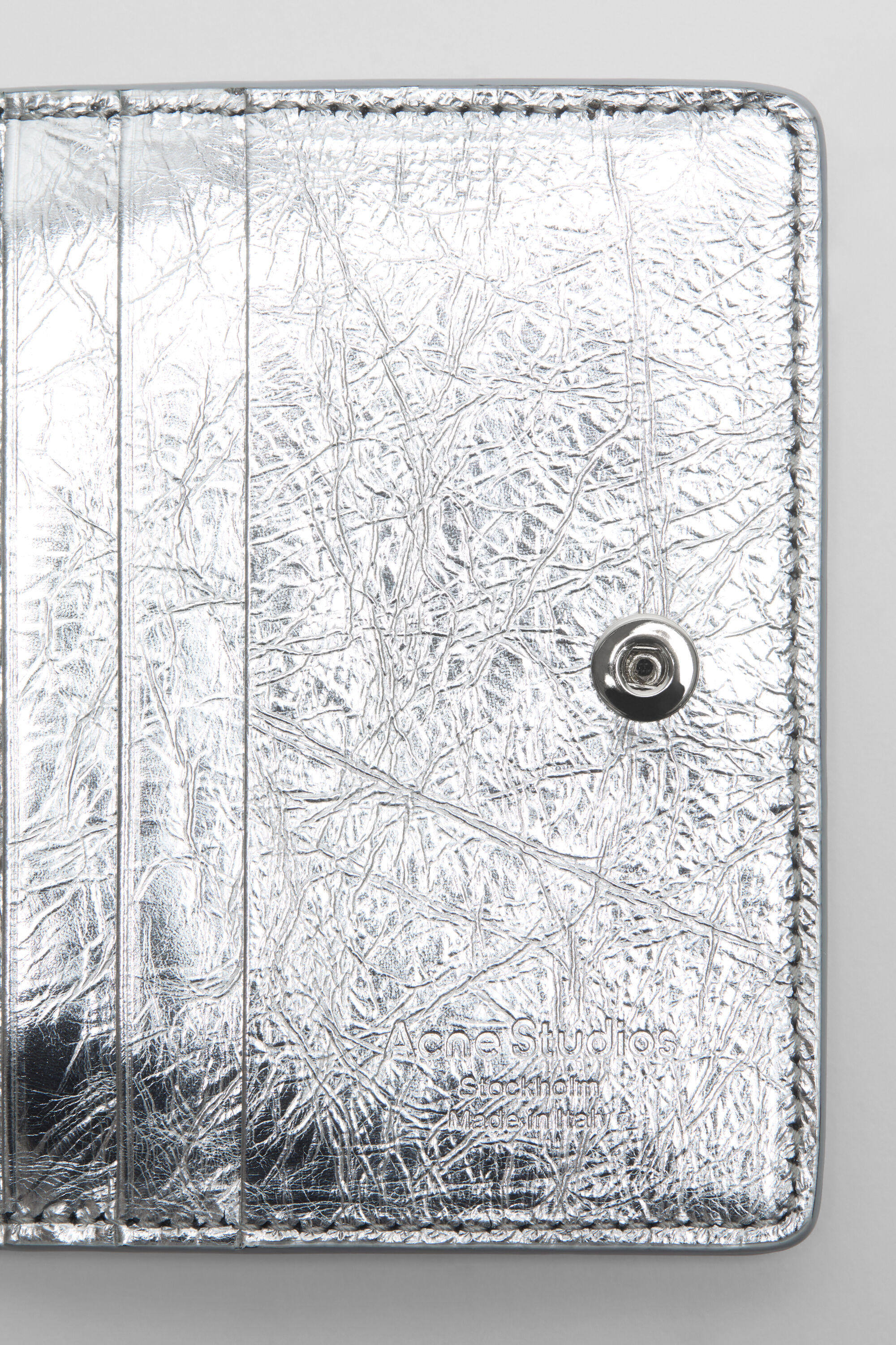 Acne Studios - Folded leather wallet - Silver