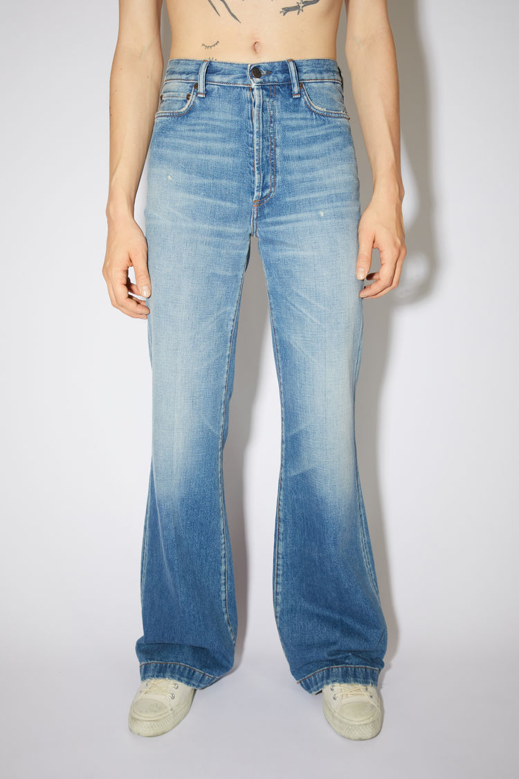 Acne Studios Bootcut Fit Jeans In Mid Blue | ModeSens