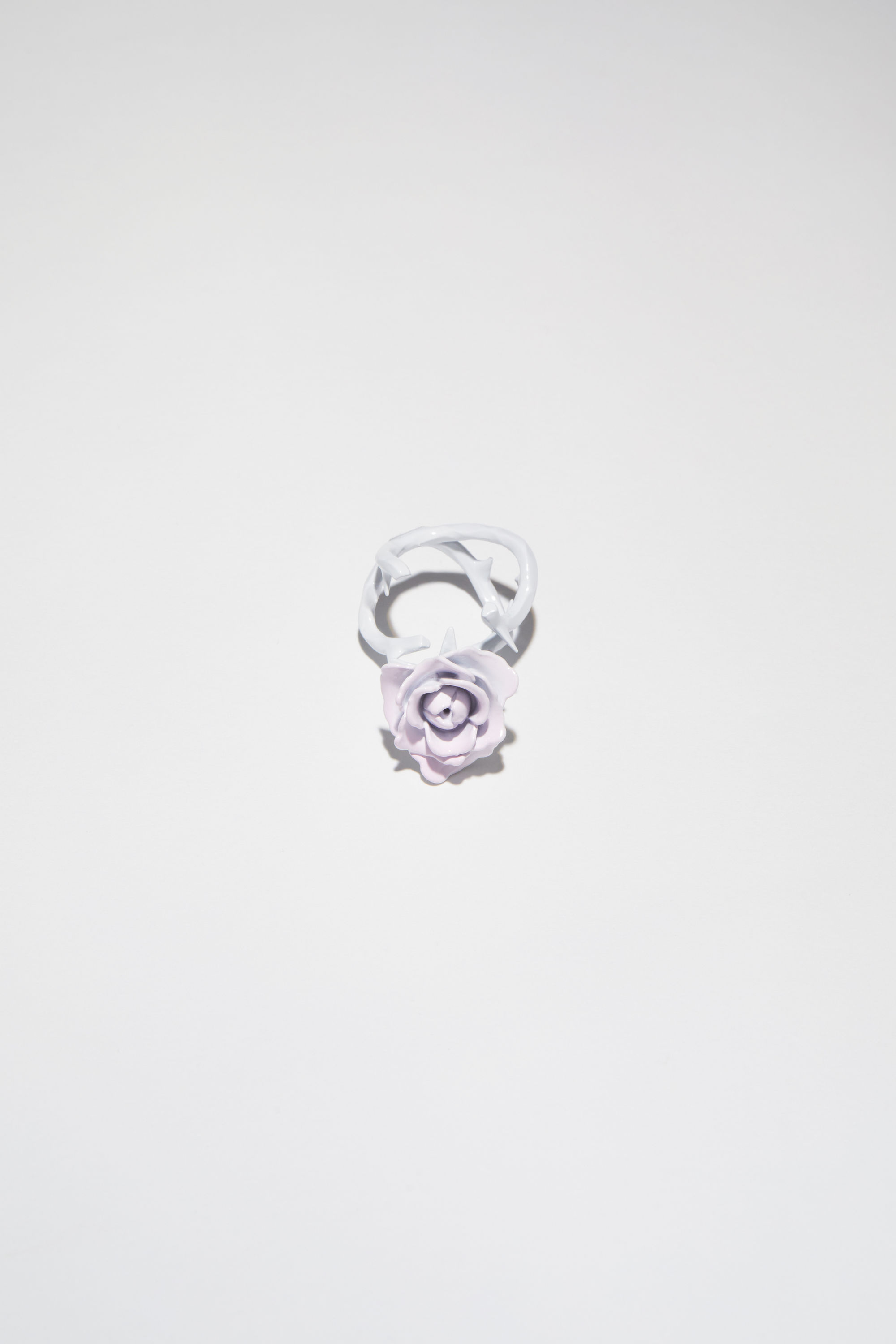 Acne Studios Thorned Rose Ring In White | ModeSens