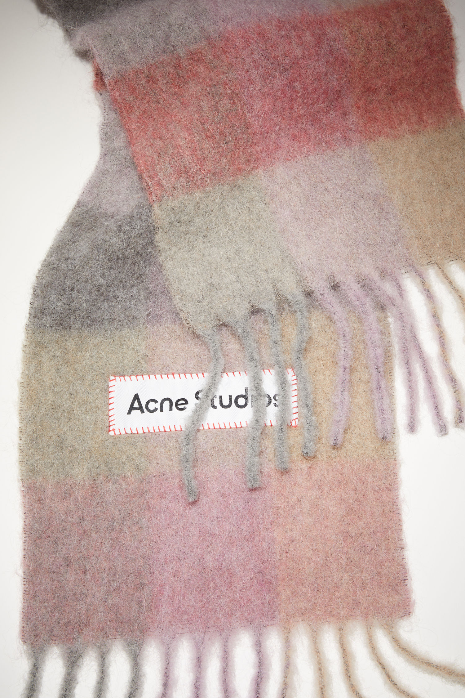 Acne Studios - Mohair checked scarf - Fuchsia/lilac/pink
